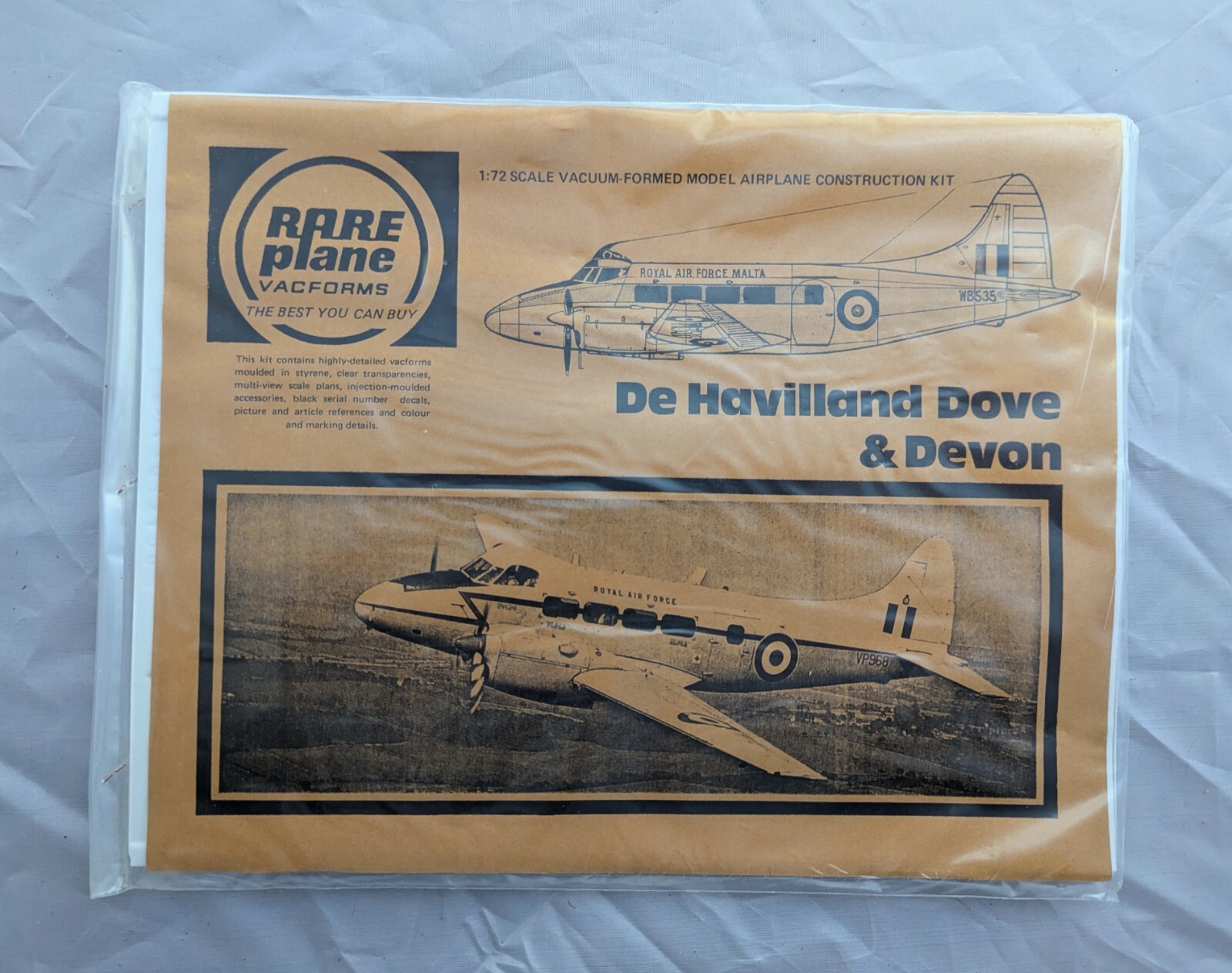 RARE PLANE DE HAVILLAND DOVE & DEVON VAC-FORM MODEL AIRCRAFT KIT - 1:72 ...
