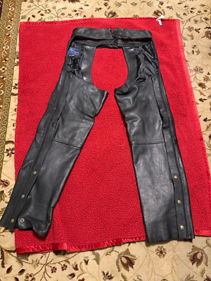 Leather Chaps. lined. Zipper and snaps down side. Size Xl | eBay