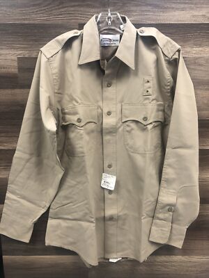 40W65 Men's Flying Cross Silver Tan Uniform Shirt Poly/Rayon | eBay