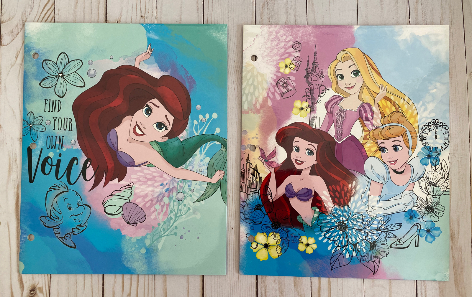 Back To School Disney Princess Bundle 4 Folders + 2 Crayons + Spiral ...