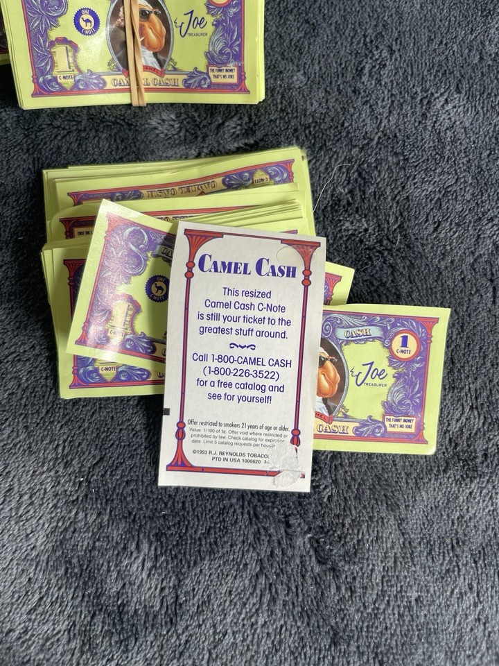 Huge Lot of Vintage Joe Camel Cash & C Notes - Over 200 Pieces | eBay