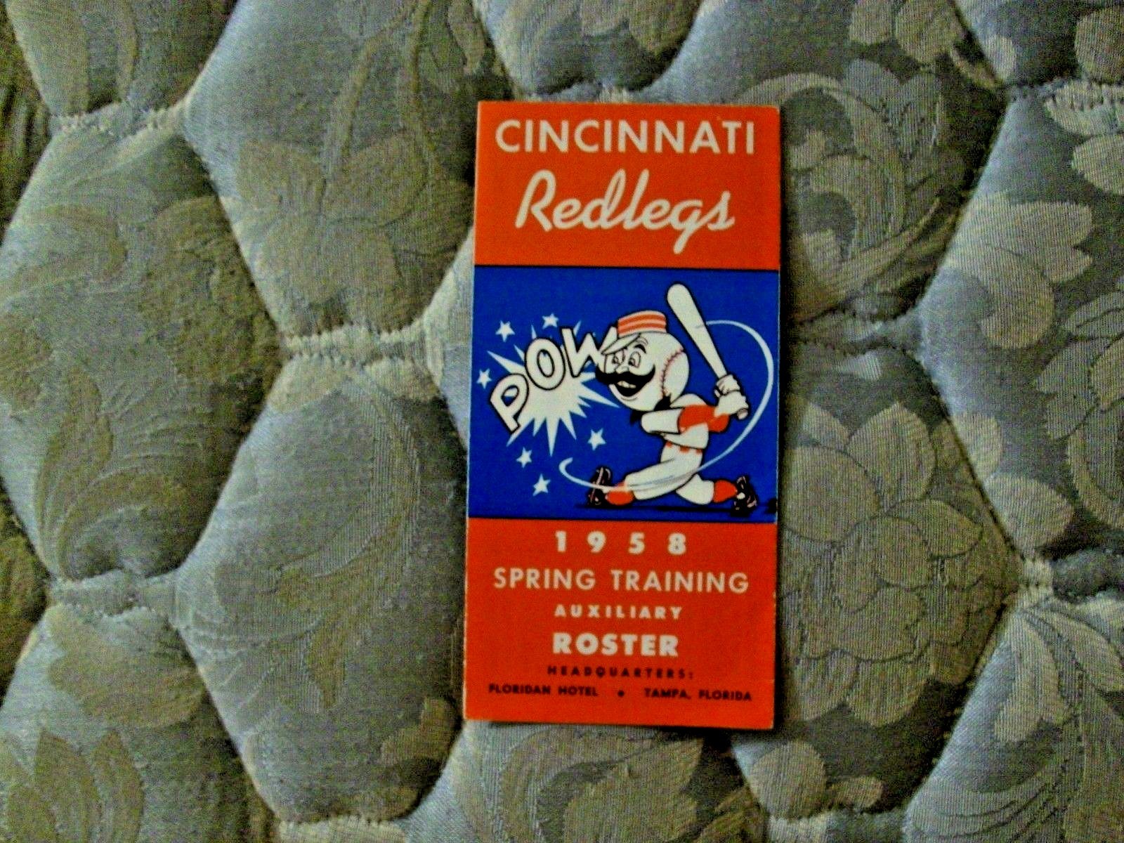 1958 CINCINNATI REDS MEDIA GUIDE Yearbook ROSTER Press Book Program ...