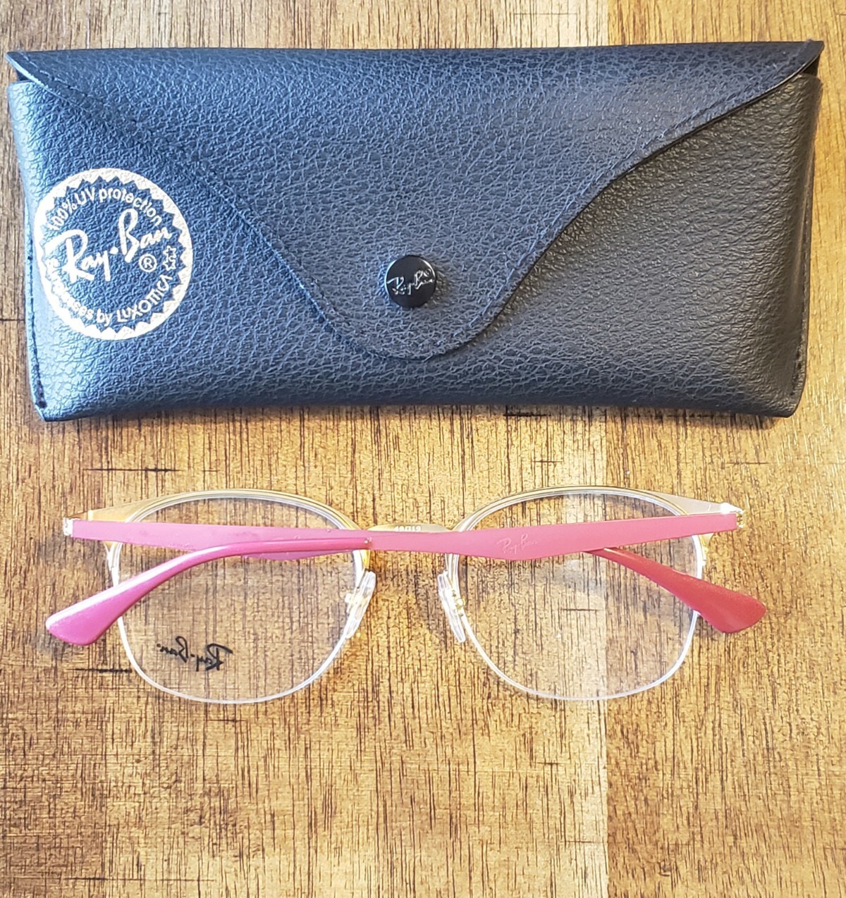 Ray-Ban Unisex Eyeglasses RB6422 3046 Matte Red on Shiny Gold Frame 49 ...