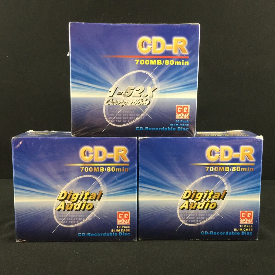 CD-Recordable Discs THREE 10 Packs Digital Audio 700MB/80 minutes Slim ...