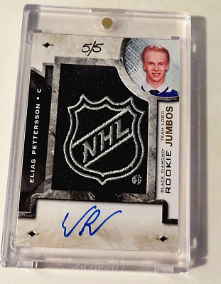 2018-19 ELIAS PETTERSSON ROOKIE AUTO NHL LOGO SHIELD 5/5 MINT | eBay