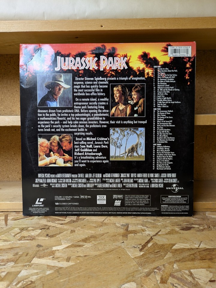 Jurassic Park (1993) Laserdisc Dolby Digital THX 1997 Release Spielberg ...
