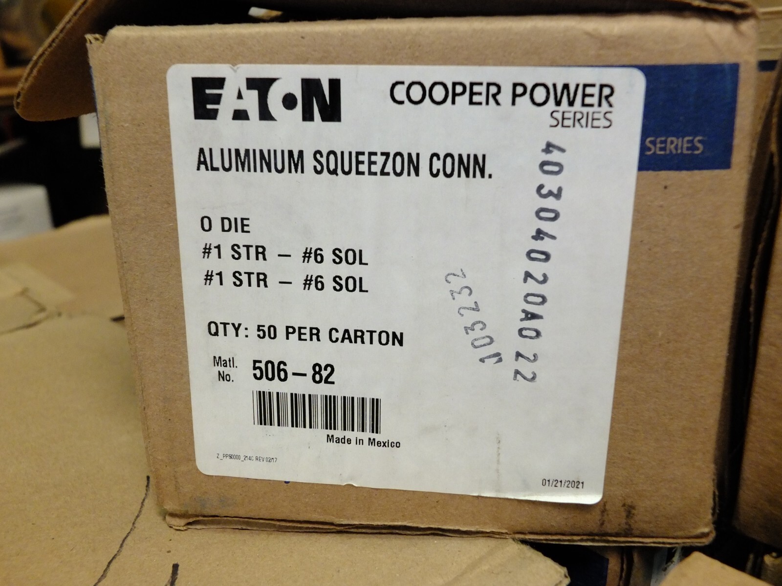 EATON ALUMINUM SQUEEZE ON H-TAP CONNECTORS - 506-82 - NEW BID FOR 1 LOT ...