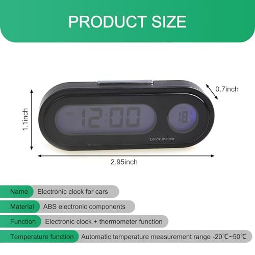 1 PC Car Interior Digital Clock, Multifunctional Led Luminous Large ...