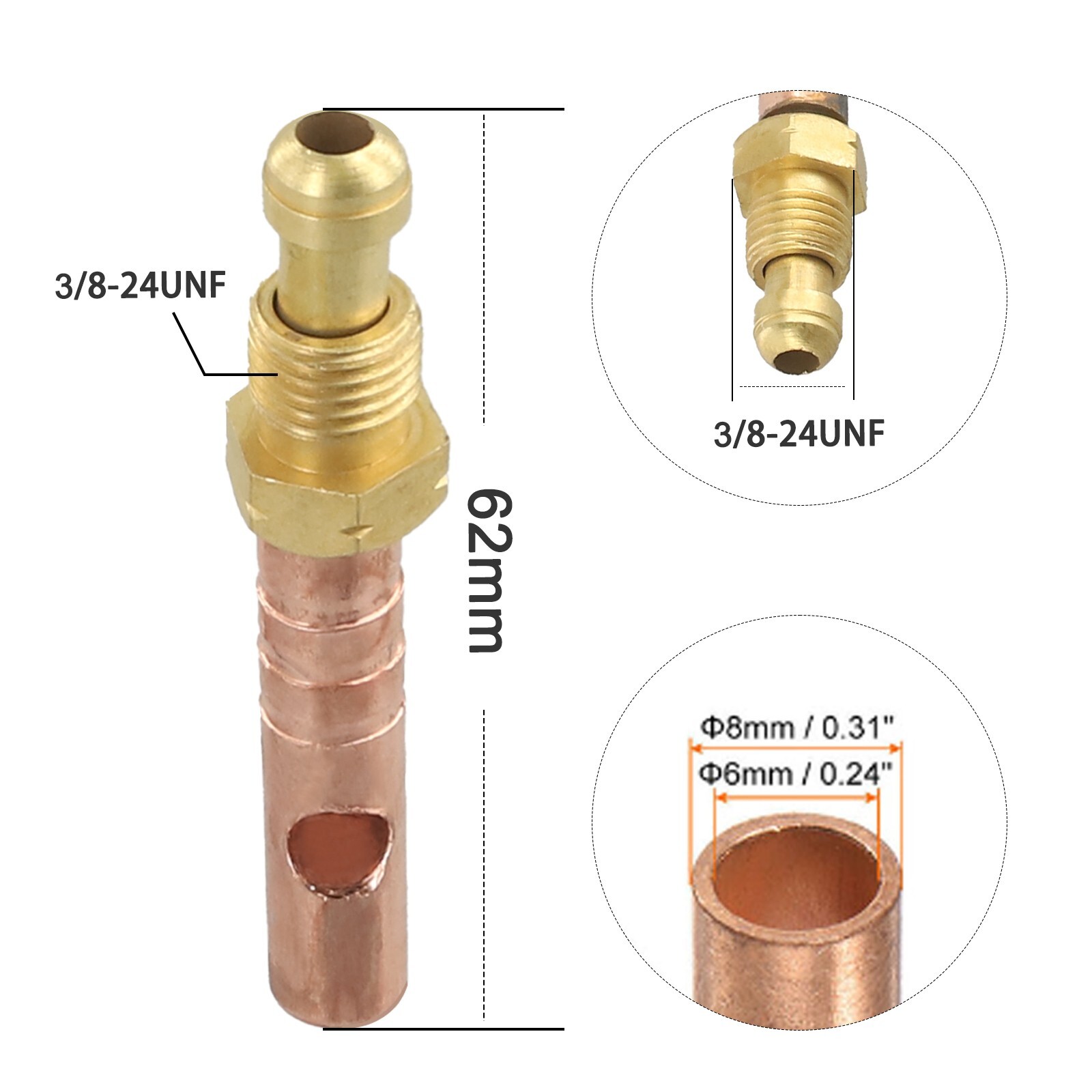 2pcs Copper TIG Welding Torch Adapter for WP18 Torch Long lasting ...