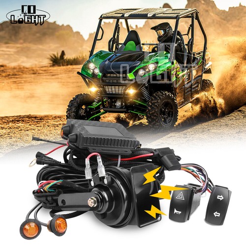 UTV LED Turn Signal Light Kit w/Horn Rocker Switch For Kawasaki Polaris ...