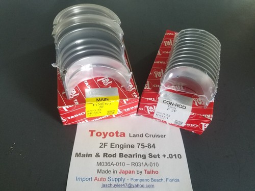 Toyota Land Cruiser 73-87 2F Engine Main & Rod Bearing set +.010 OEM ...