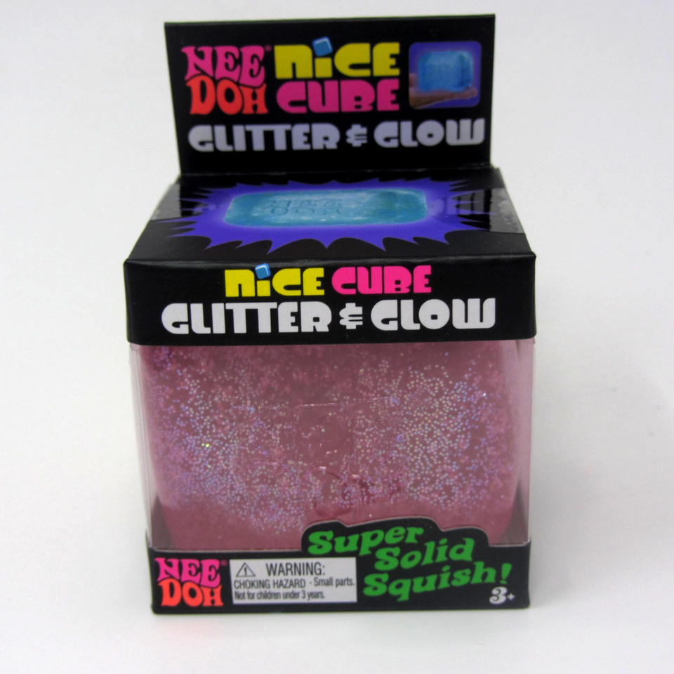 Nee Doh Nice Cube – Ice Glitter & Glow Stress Fidget Cube | Super Solid ...