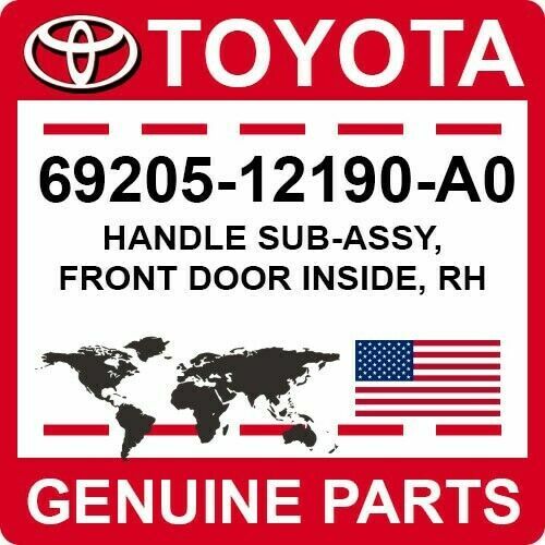 Toyota OEM genuine handle subassembly, front door inside, RH 69205 ...