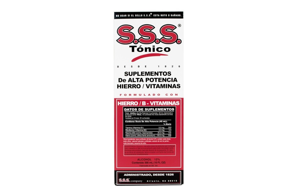 SSS Tonic High Potency Iron & B Vitamin Supplement Liquid 10 oz Best by ...