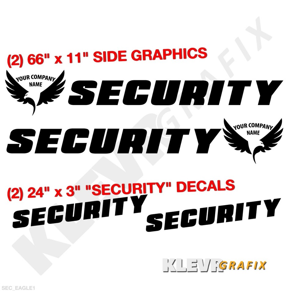 Custom Security Company Vehicle Vinyl Graphics Decals Kit Police EAGLE1 ...