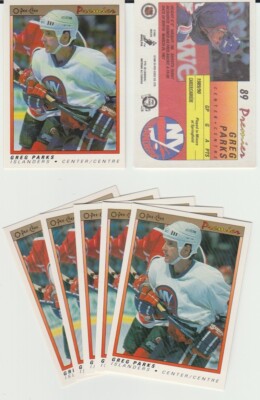 Greg Parks RC rookie card, 1990-91 O-Pee-Chee Premier #89, New York ...