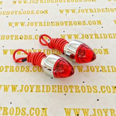 1 Pair Hot Rod Bullet Auxiliary Lights - Red -Single LED - 3/4 ...