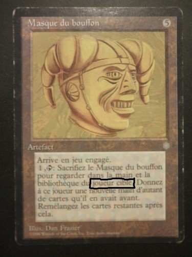 mtg magic MISPRINT jester's mask target PLAYER - FRENCH vf fr masque du ...