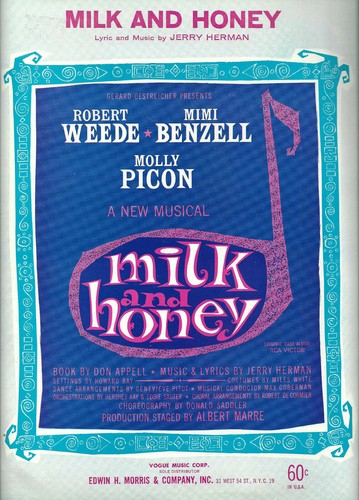 Jerry Herman "MILK & HONEY" Molly Picon / Robert Weede 1961 Broadway ...