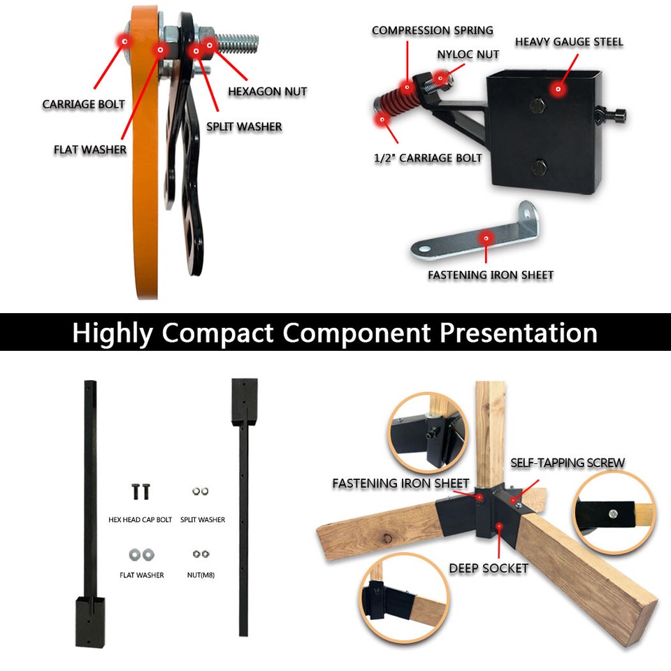 AR500 Steel Target Stand System 12" Gong +2x4 Stand Mount Kit, Height ...