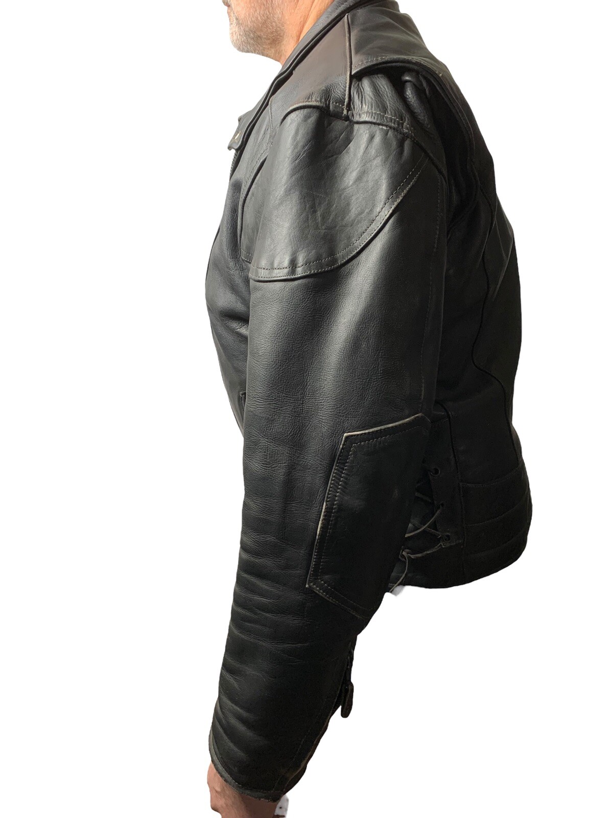 Vintage Mens RIVER ROAD Leather Biker Riding Jacket B… - Gem