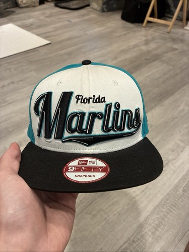 NEW WITH TAGS New Era Snap Back Miami Marlins Flat Brim Hat | eBay