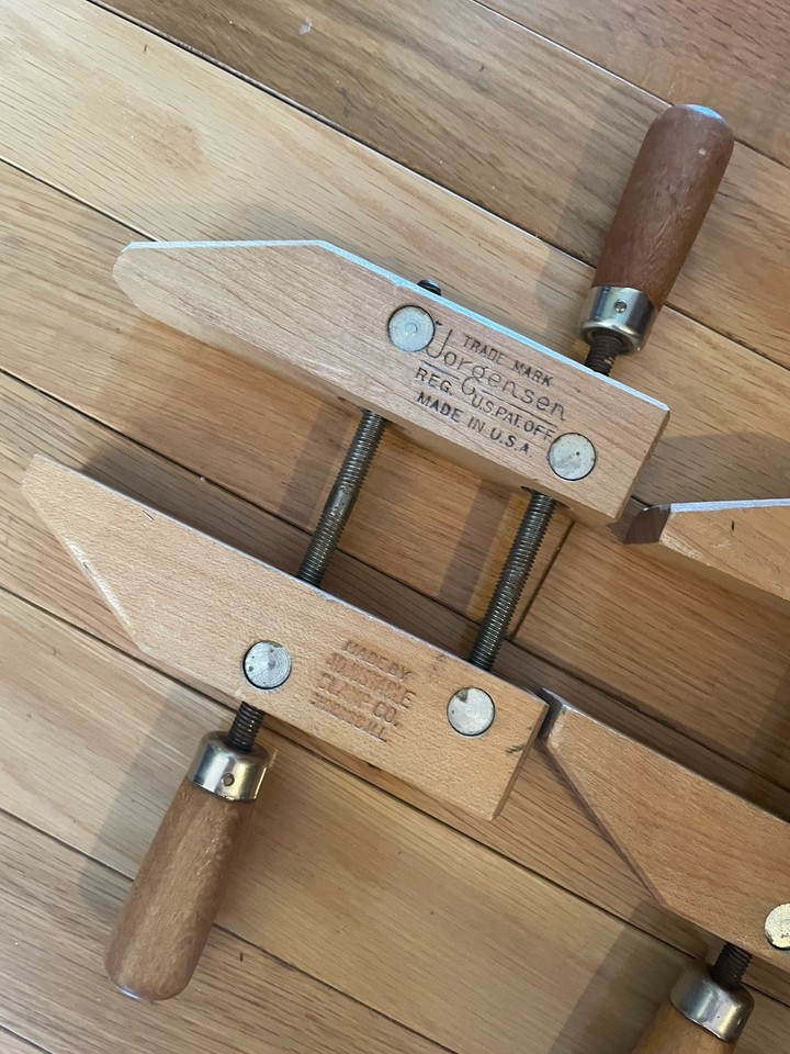 Vintage Lot 2 Jorgensen 3/0 Wooden Woodworking Clamps Collectible Hand ...