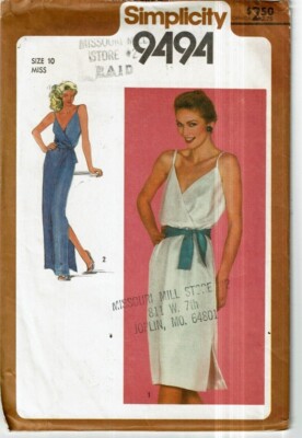 Simplicity # 9494 Vintage Pullover Dress with variations Pattern Sz:10 ...