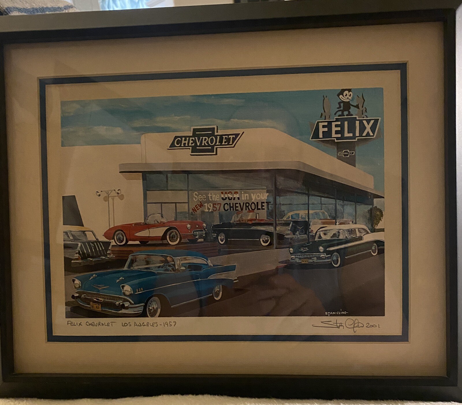 Stan Cline Felix Chevrolet Los Angeles 1957 With His Signature And ...