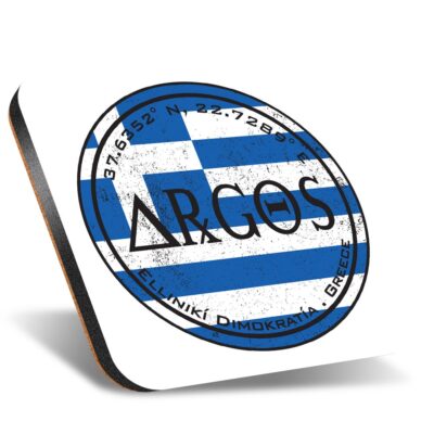 1x Square Coaster 12cm Argos Greece Flag Circle #59309 | eBay UK