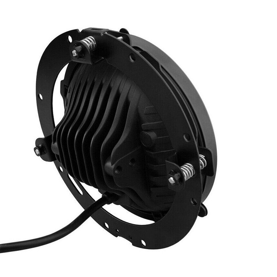 2PCS 7"LED Headlight Round Mounting Bracket Ring Black For Jeep ...