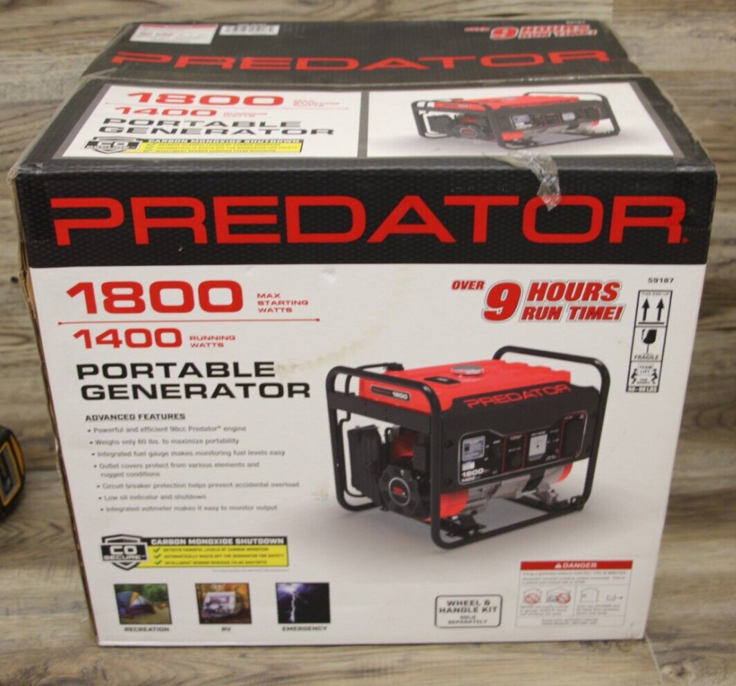 NEW PREDATOR 1800 Watt Gas Powered Portable Generator CO SECURE Tech ...