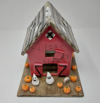 Rare White Barn Candle Co Haunted House Luminary Barn Ghosts Haunting ...