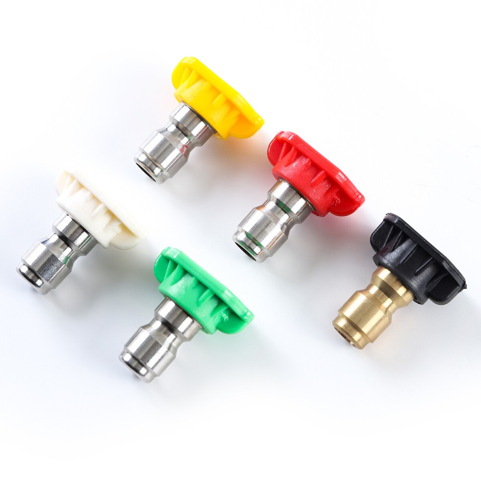 5pcs Pressure Washer Spray Tips Nozzles High Power Kit Quick Connect 1/ ...