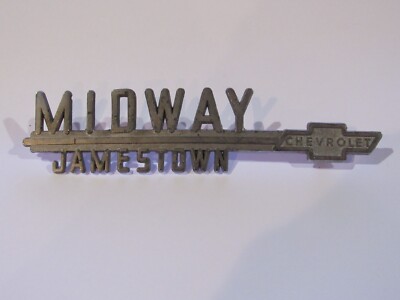 Vintage Midway Chevrolet Jamestown Pennsylvania Metal Dealer Badge ...