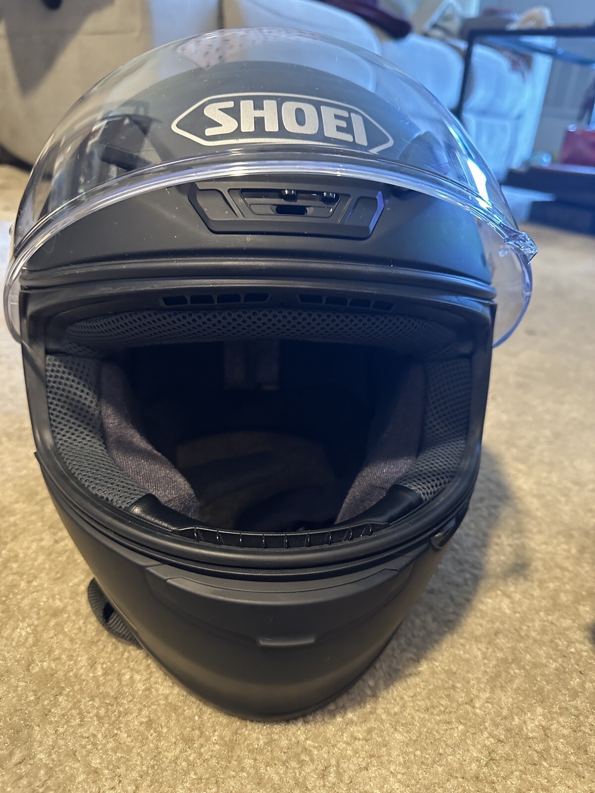 Matte Black Shoei Motorcycle Helmet
