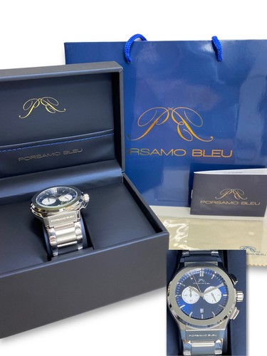 Mens Luxury Watch Porsamo Bleu 42mm Austin Quartz Chronograph S. Steel ...