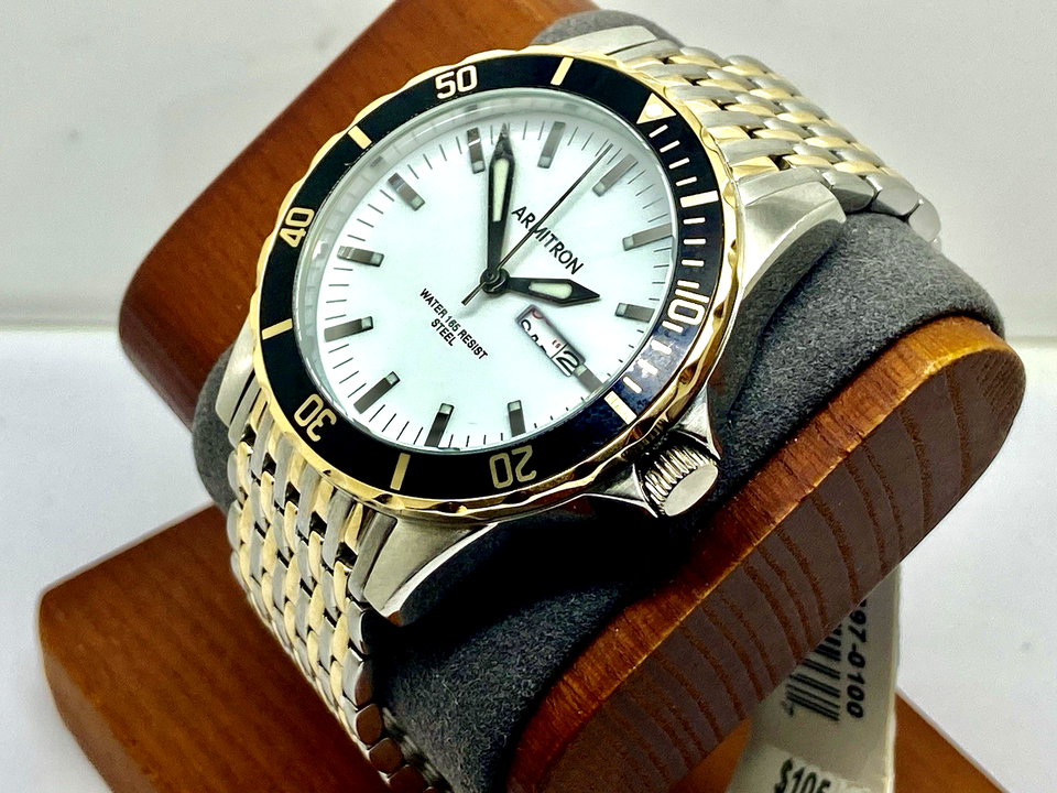 Armitron Men's Watch 20/5557TT White Dial WR50m Day Date 40mm New ...