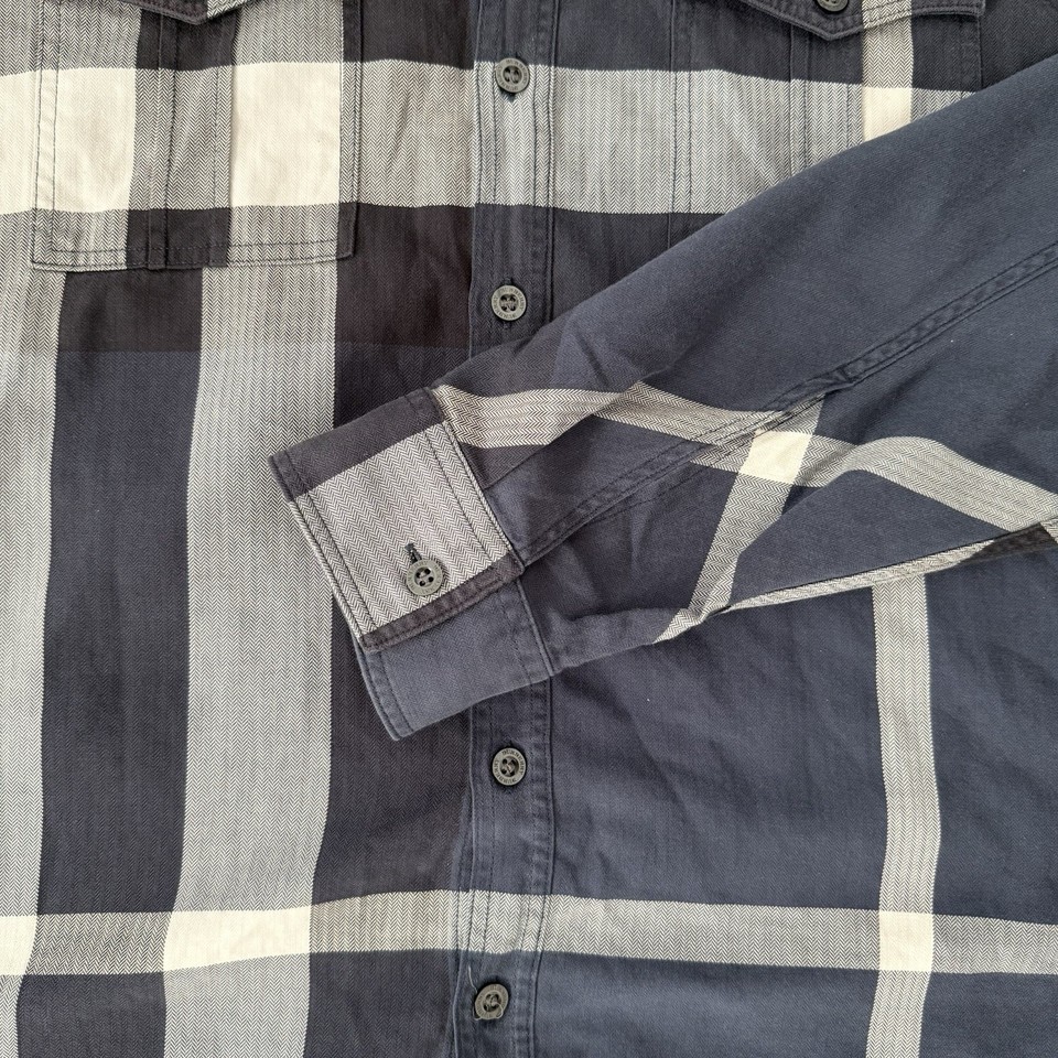 Burberry Brit Mens Nova Check Long Sleeve Tartan Button Up Shirt Blue ...