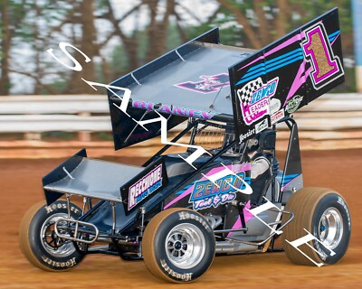 DALE BLANEY #1 ZEMCO SPRINT CAR RACING ON TRACK 8X10 GLOSSY PHOTO #6F ...