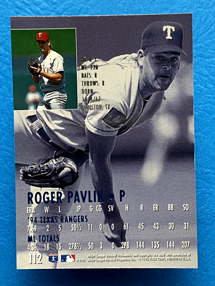 1995 Fleer Ultra Roger Pavlik #112 | eBay