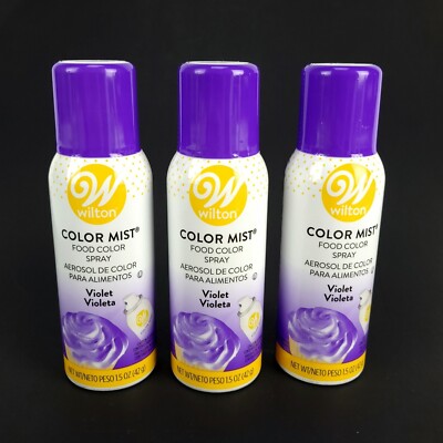 (Lot of 3) Wilton 1.5 Oz Violet Color Mist Food Color Spray Cupcakes ...