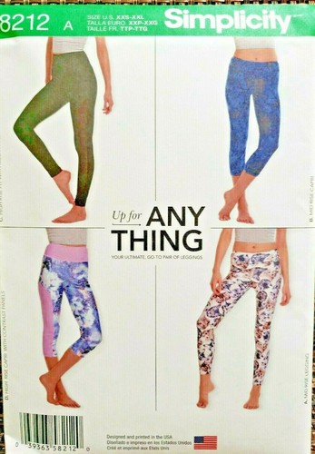 Simplicity 8212 Misses' Sz 4-24 Knit Leggings Workout Yoga w/Length ...