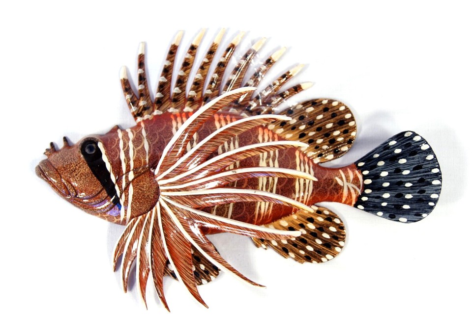 8" 3 Dimensional Tropical Lionfish Lion Fish Wall Mount Décor Plaque ...