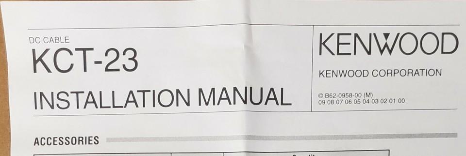 Kenwood KCT-23M KCT-23 DC Power Cable 50W For NX-700 NX-800 TK8180 ...