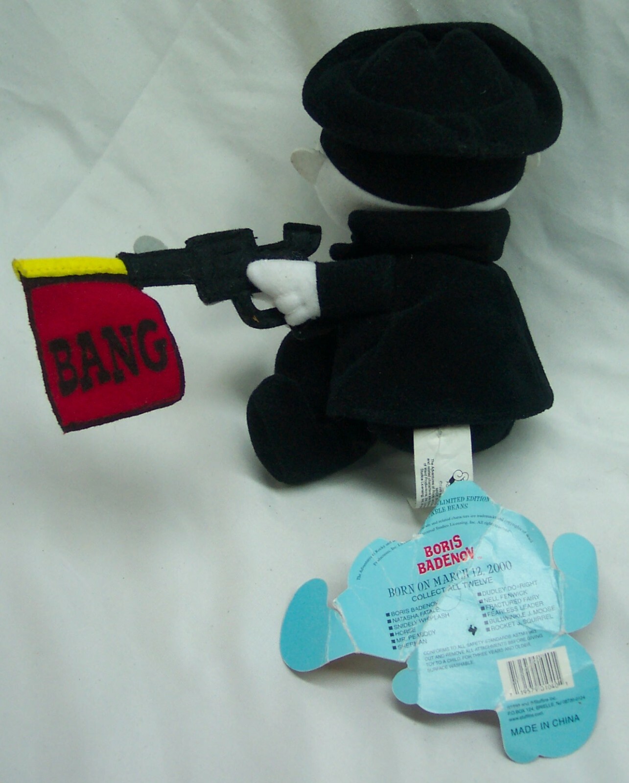 Rocky & Bullwinkle BORIS BADENOV 6" Plush STUFFED ANIMAL Toy 1999 ...