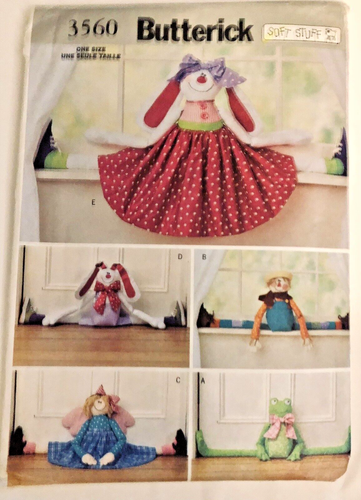 Butterick 3560 Soft Stuff Door Draft Dodger Stopper Bunny, Frog, Angel ...