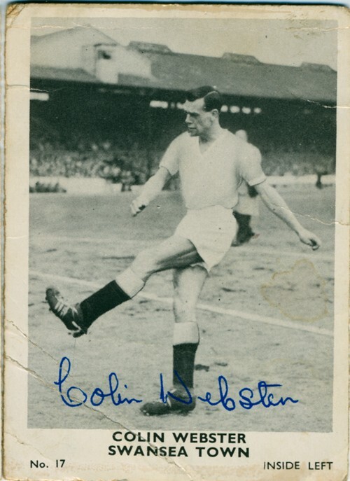 A&BC FOOTBALLER GUM CARD - PLAIN BACK 1961 SERIES - No.17 COLIN WEBSTER ...