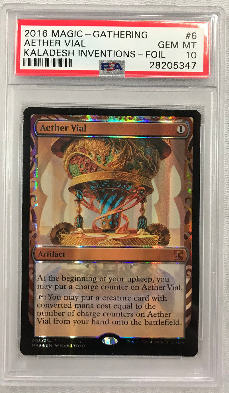 MTG MAGIC THE GATHERING AETHER VIAL KALADESH INVENTIONS FOIL PSA 10 GEM ...