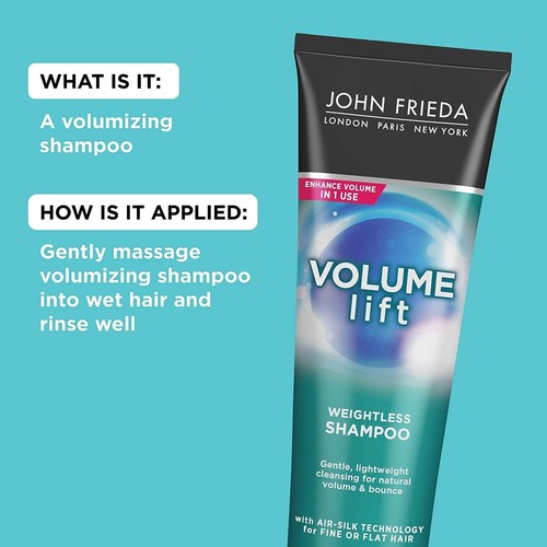 John Frieda Volume Lift Weightless Shampoo, Volumizing with Air-Silk ...